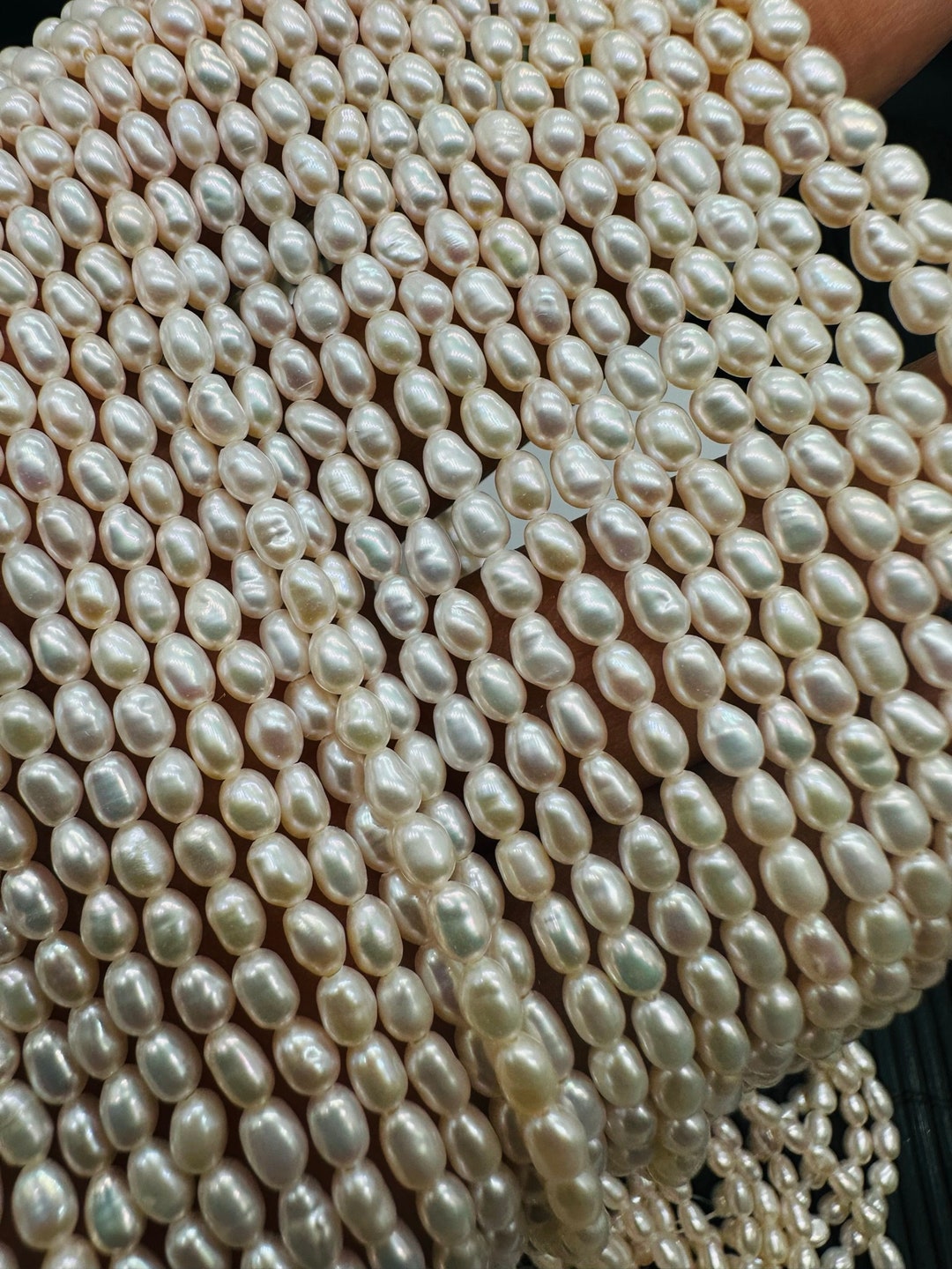 Freshwater Pearl Potato Beads 3x3.5 Mm Size - Natural White Freshwater ...