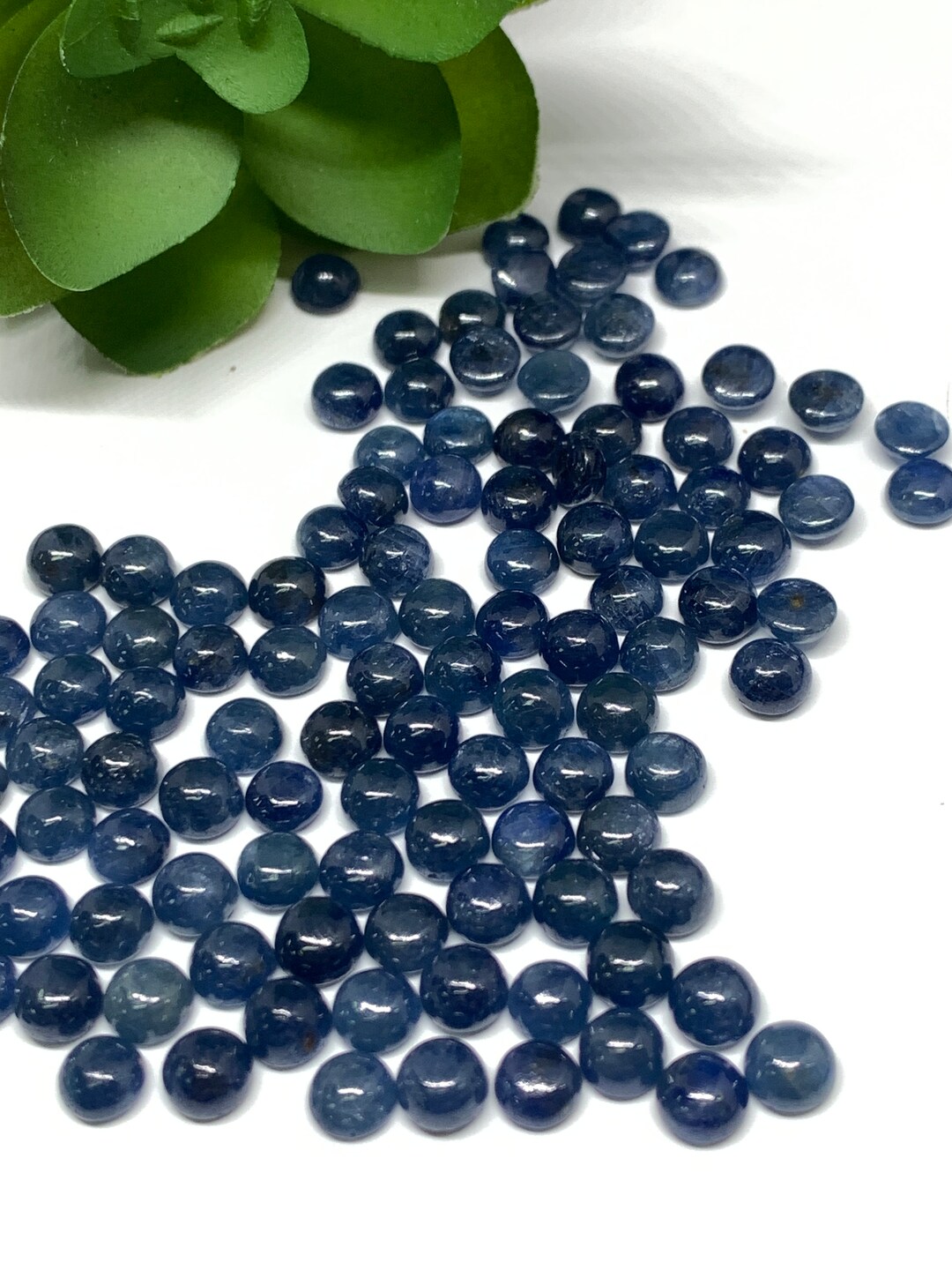 Blue Sapphire Cabochon 5 Mm Size -pack of 4 Pcs -AAA Quality Sapphire ...