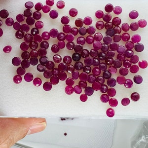 4MM Ruby Round Faceted, Natural Ruby Pack of 5 Pc. Genuine Ruby Loose ...