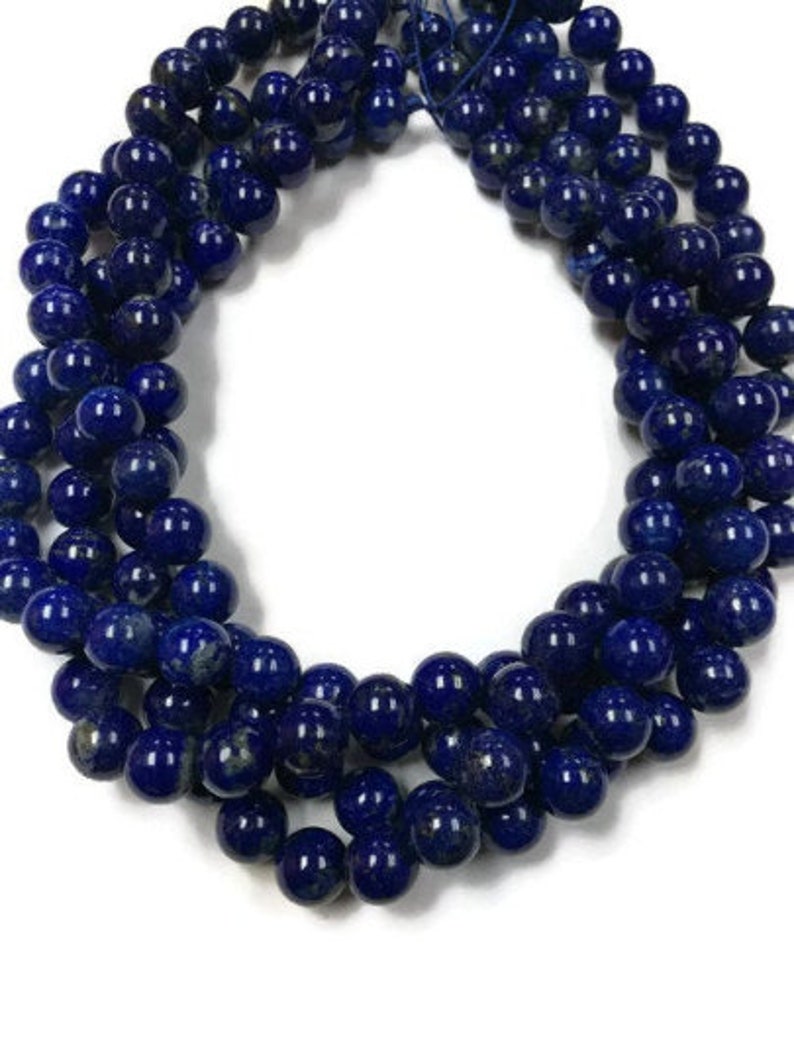 Lapis Lazuli Round Beads 10mm, 15.5 Inch Strand, AAA Quality- Perfect ...