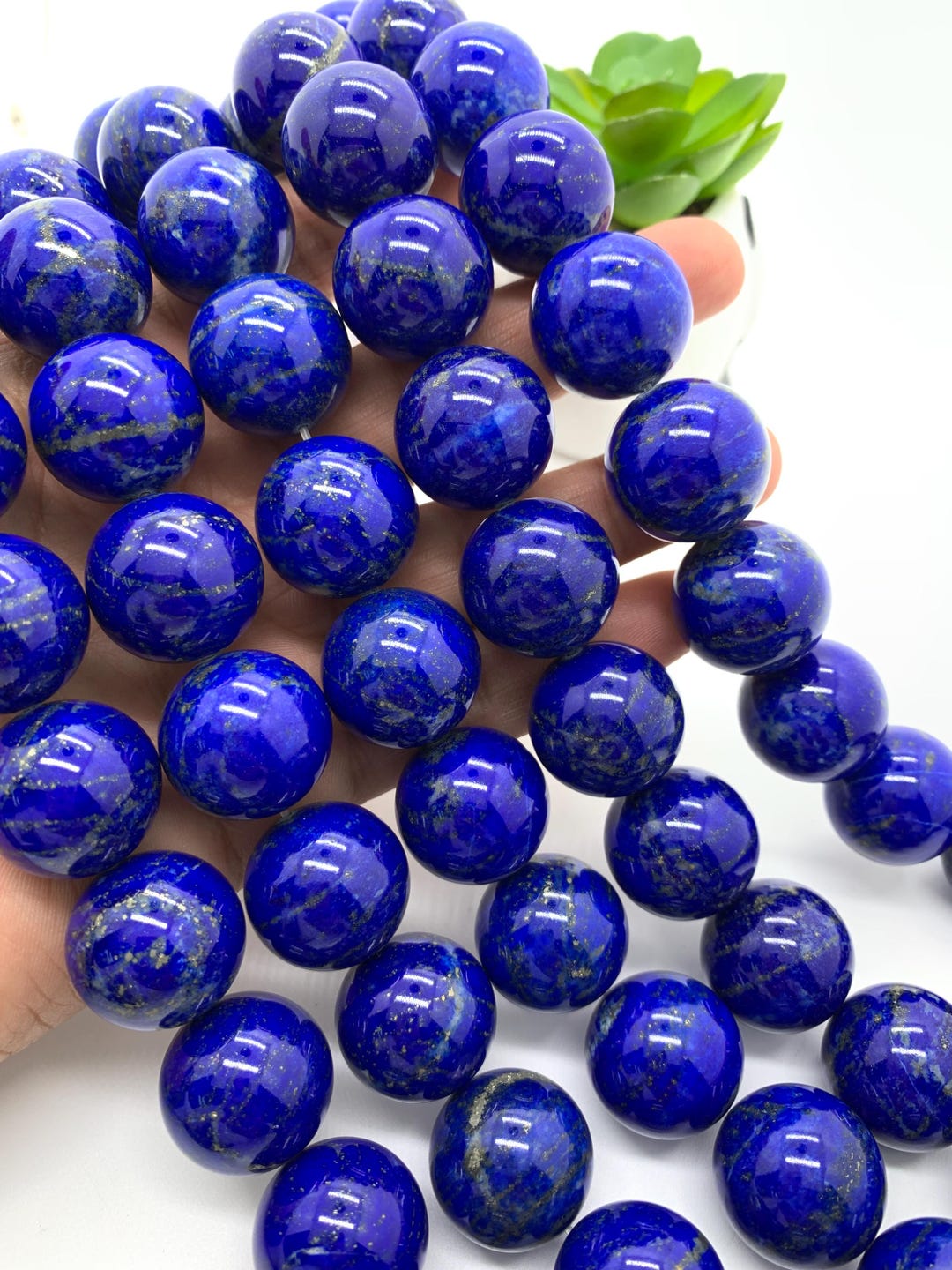 20 Mm Lapis Round Beads • Code #L2 • Pack of 1 Loose Piece/ Bead • AAA ...