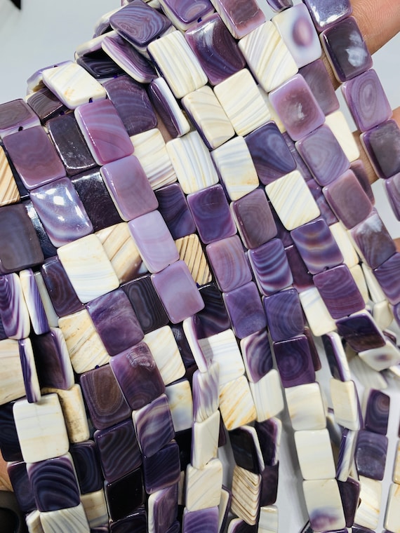 Wampum Quahog Shell Rectangle Beads 10x14 Mm Size 40 Cm | Etsy