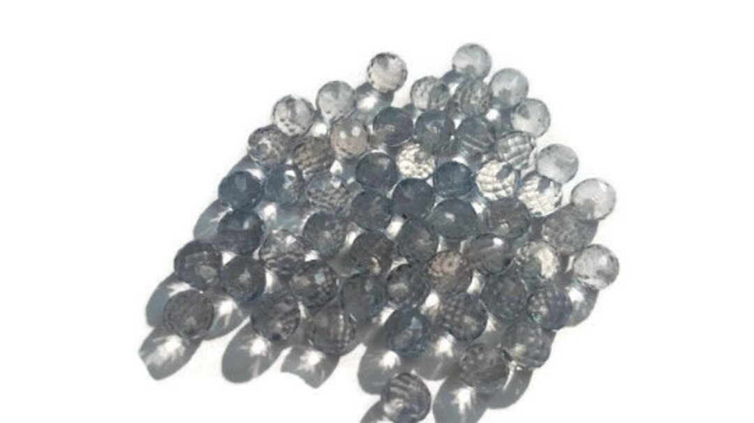 5mm Grey Quartz Faceted Balls Half Drill, Perfect Ball Shape for ...