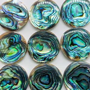 Abalone Shell Round Cabs- 25 Mm Size- Pack of 1 Pc- AAAA Quality ...