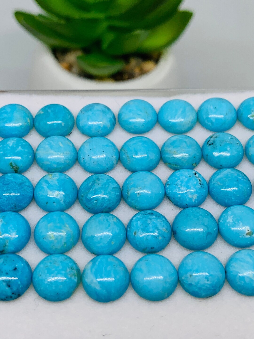 Kingman Turquoise 10 Mm Cabs - Natural Turquoise Cabs- Quality AAA ...
