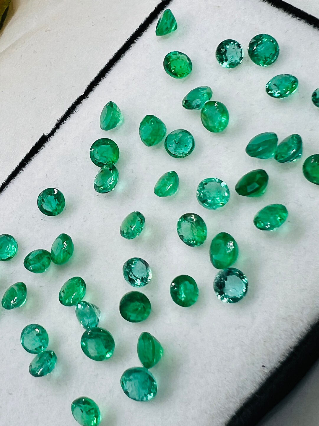 5 Pc.emerald Round 4 MM Faceted Cut -natural Emerald Cut Loose Stone ...