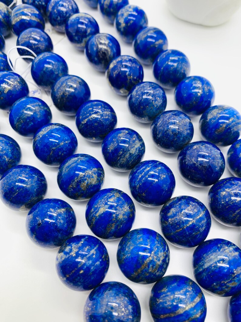 20 Mm Lapis Round Beads • Length 40 Cm • AA Quality • Natural Lapis ...
