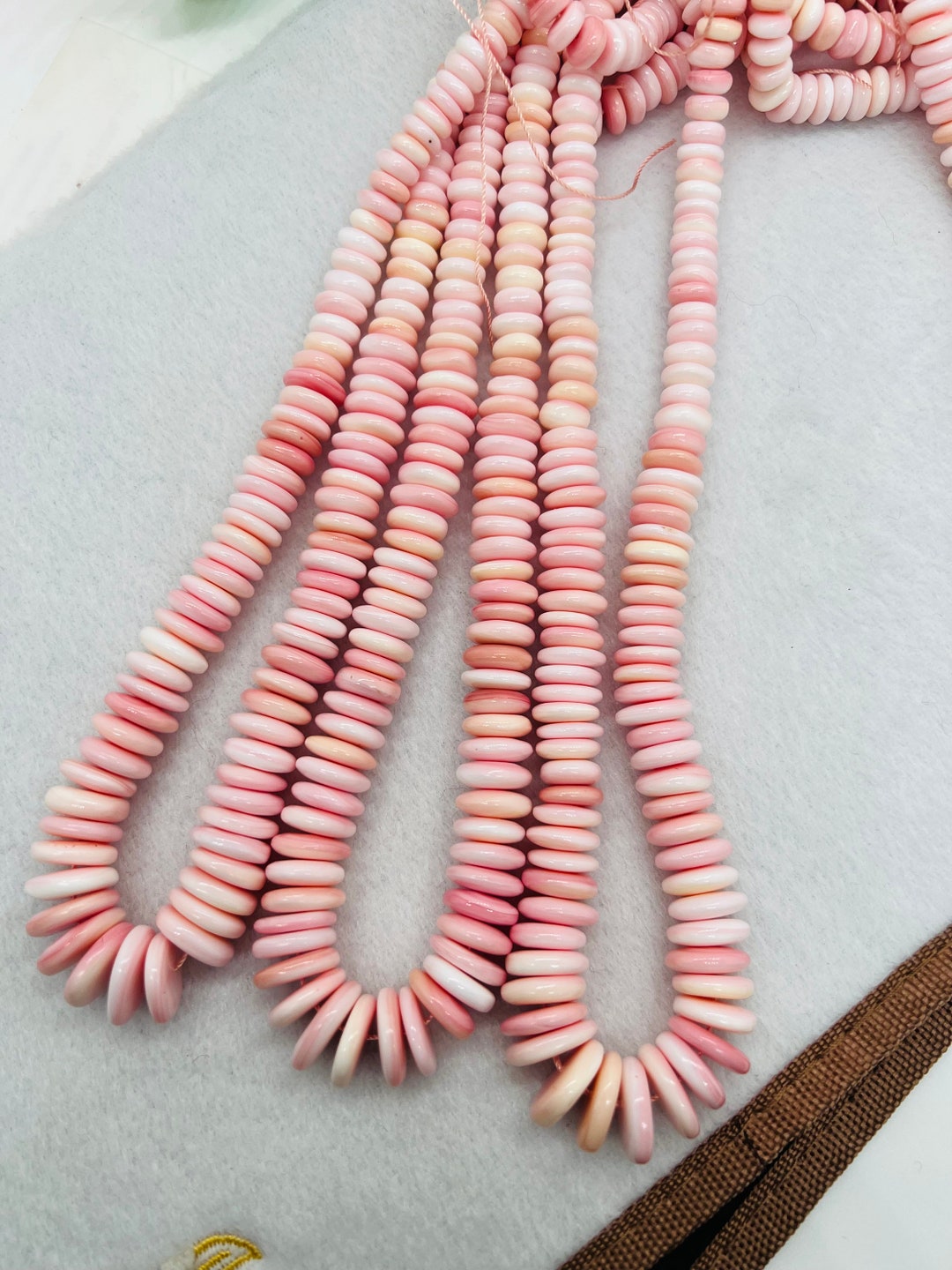 Queen Conch 6-15MM Shell Roundel Beads • Graduate Size • Length 40 Cm ...