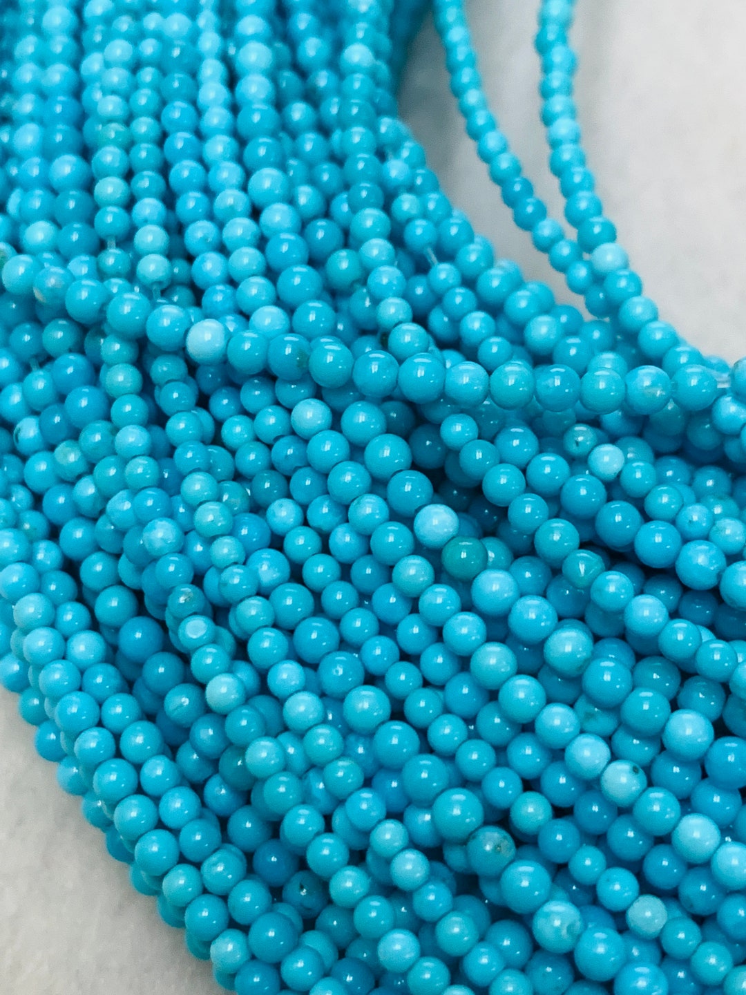 Sleeping Beauty Turquoise Round Beads 2MM Size -100 % Natural Turquoise ...