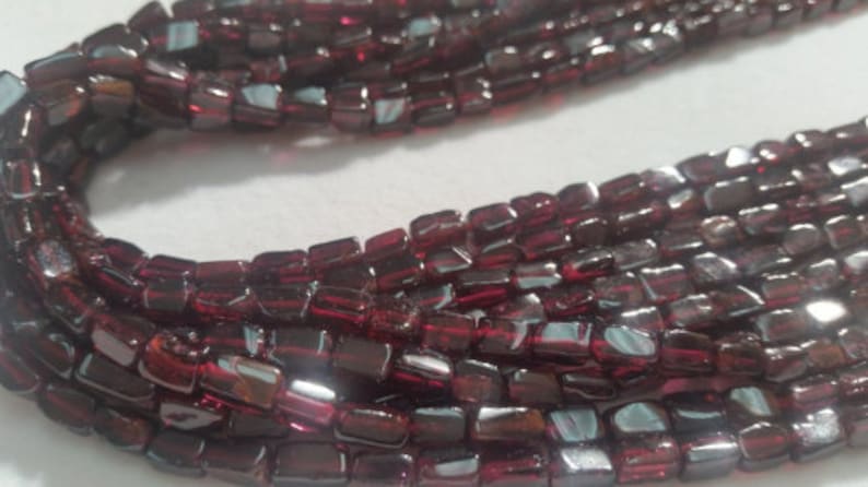 Garnet Smooth Rectangular Shape , Size 4x6mm Length of Strand 16" - Etsy