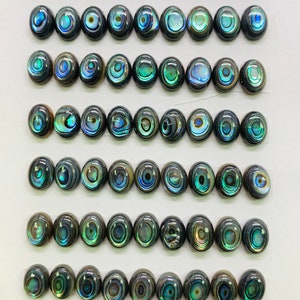 Abalone Shell Oval Cabs- 6x8mm Size- Pack of 4 Pcs- AAAA Quality ...