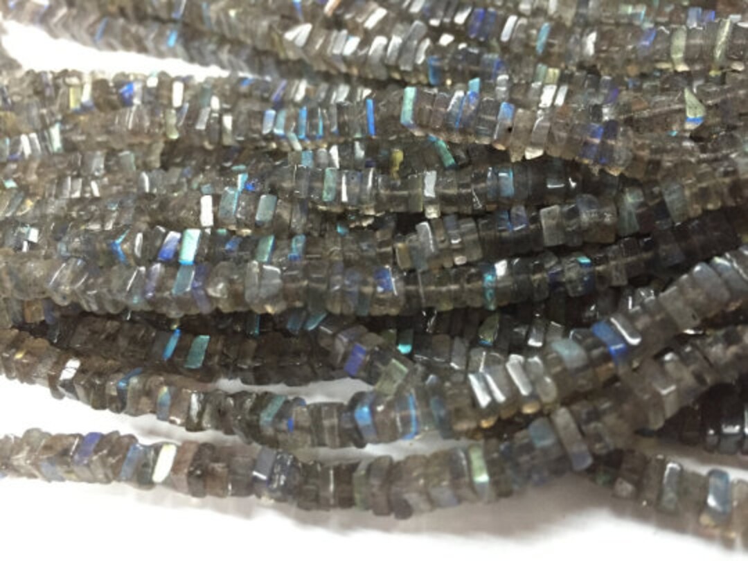 16'' Strand, Labradorite Heishi Cube, Labradorite Flat Square ...
