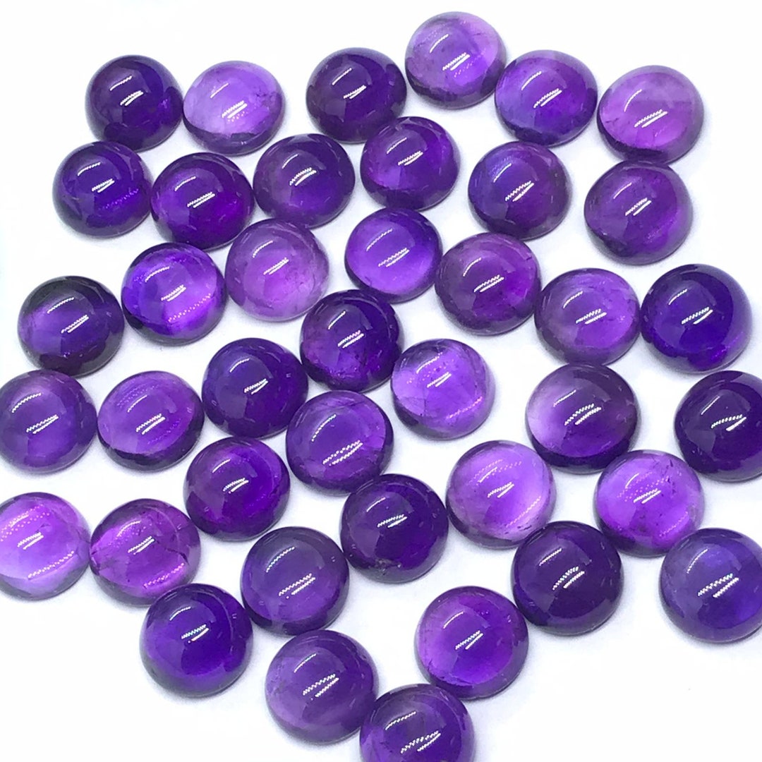 9MM Amethyst Cabs , Pack of 4 Pieces , Top Quality Cabochons , African ...