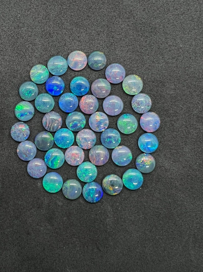 Australian Opal 8 Mm Cabs, Pack of 2 Pieces -AAA Quality, Opal Triplet ...