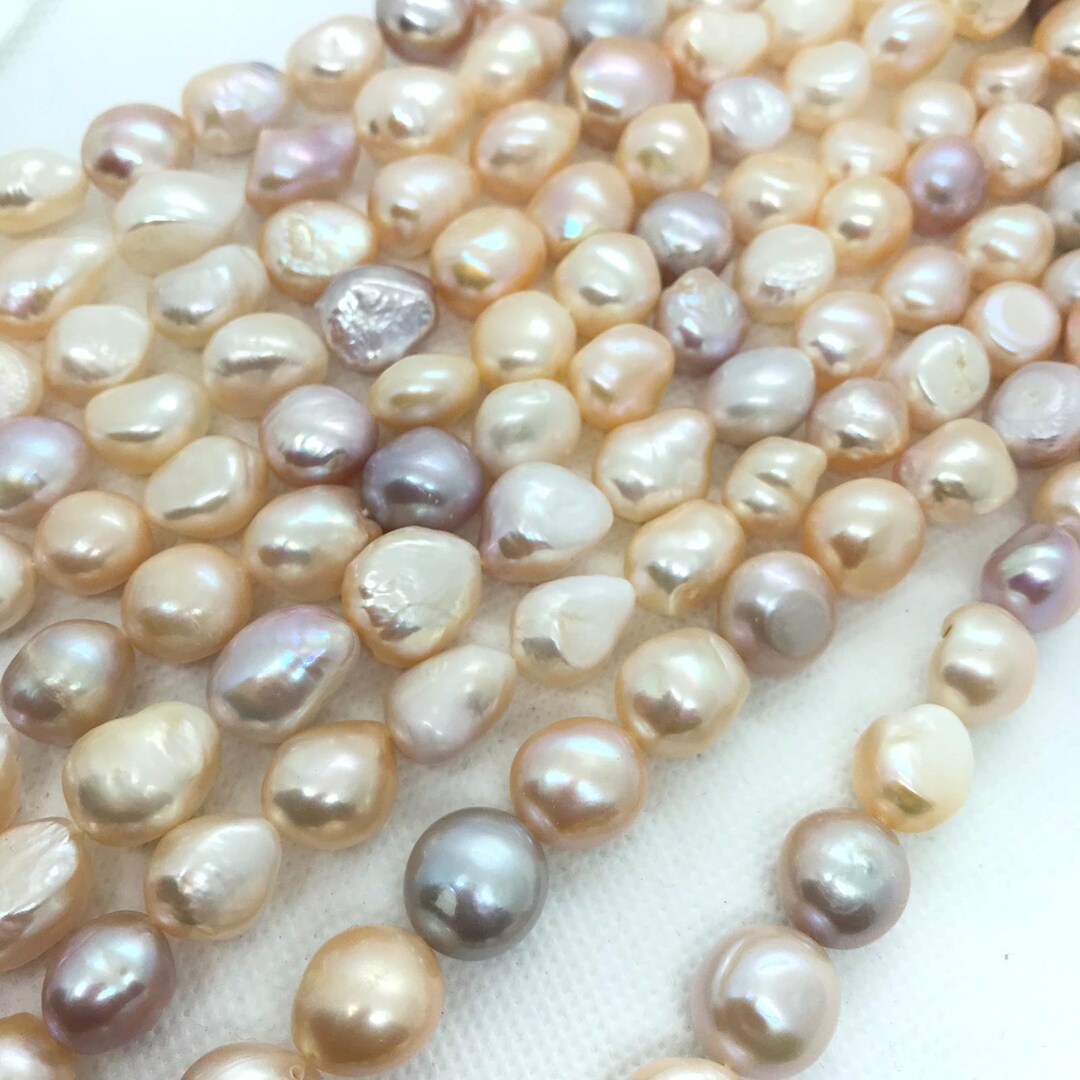 Pink Pearl Nugget Shape , Natural Pearl ,length 16", Size of Nuggets 12 ...