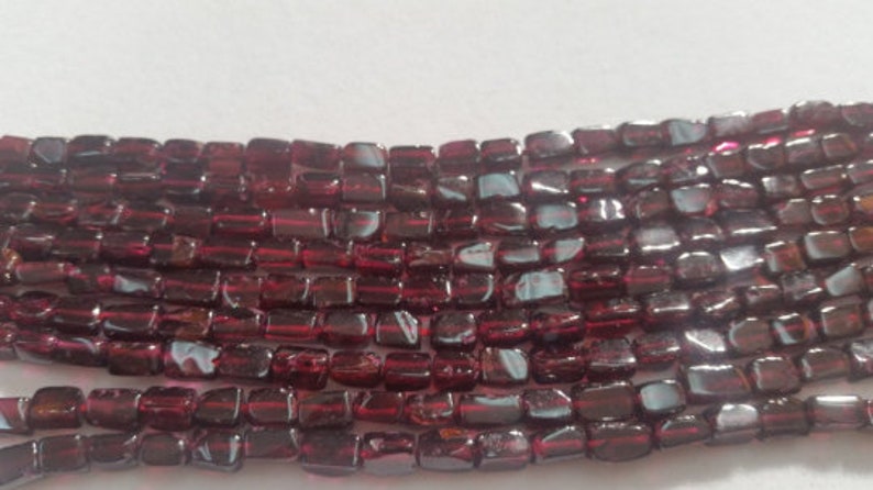 Garnet Smooth Rectangular Shape , Size 4x6mm Length of Strand 16" - Etsy