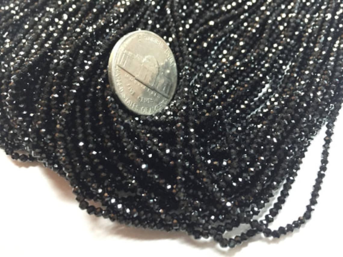 3MM BLACK SPINEL Round Faceted , Gemstone Faceted Beads, Micro Faceted ...