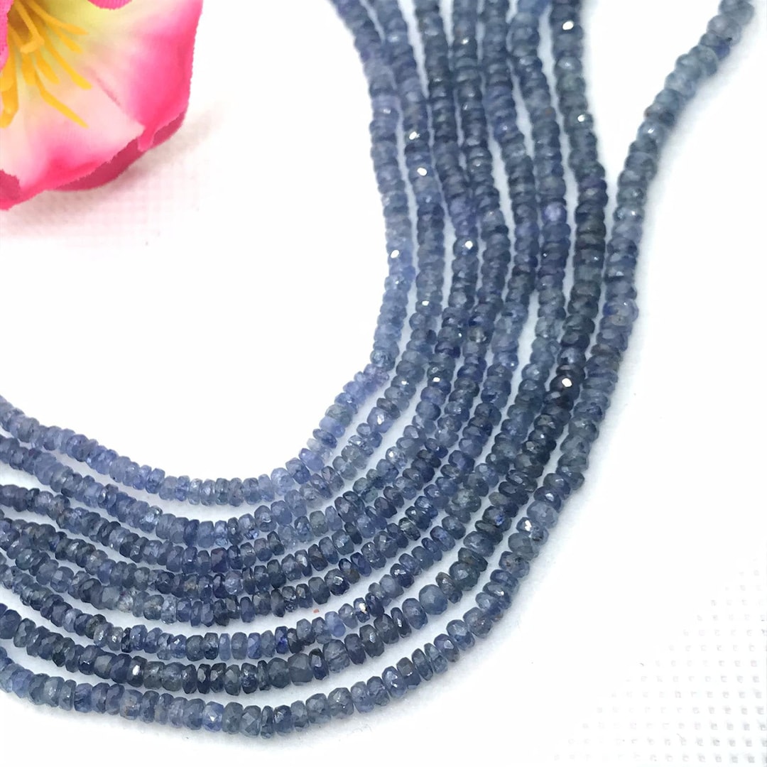 Blue Sapphire Faceted Roundel 3-5 MM Size Length 16 Inch- AA Quality ...