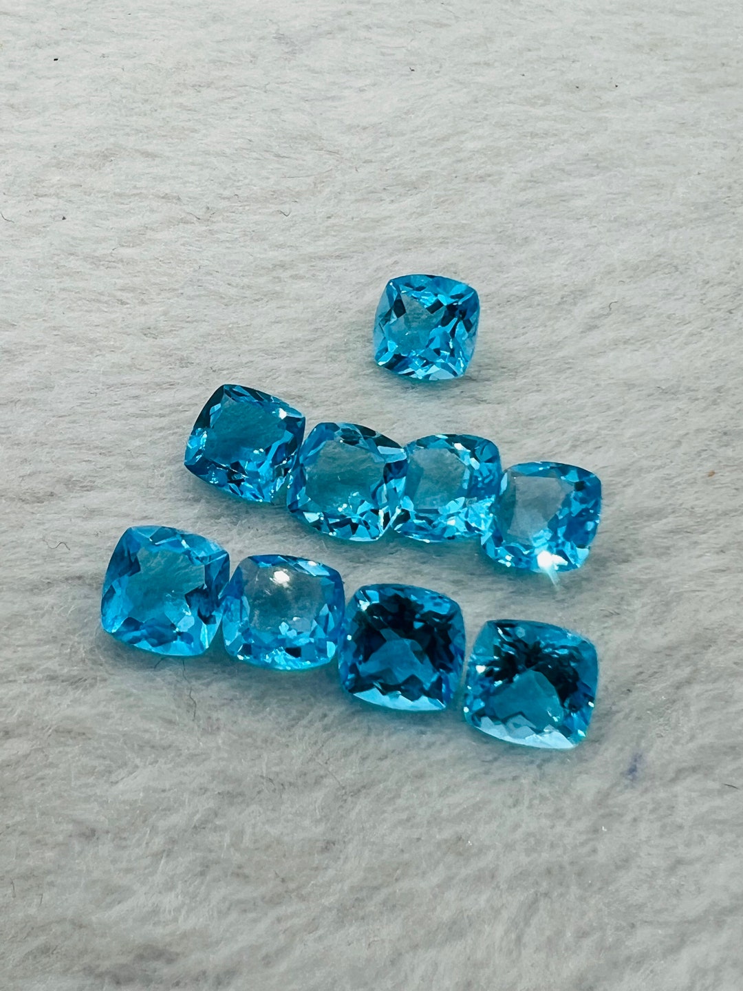 Swiss Blue Topaz 8MM Cushion Cut Pack of 1 Pcs Swiss Blue Topaz Cut ...