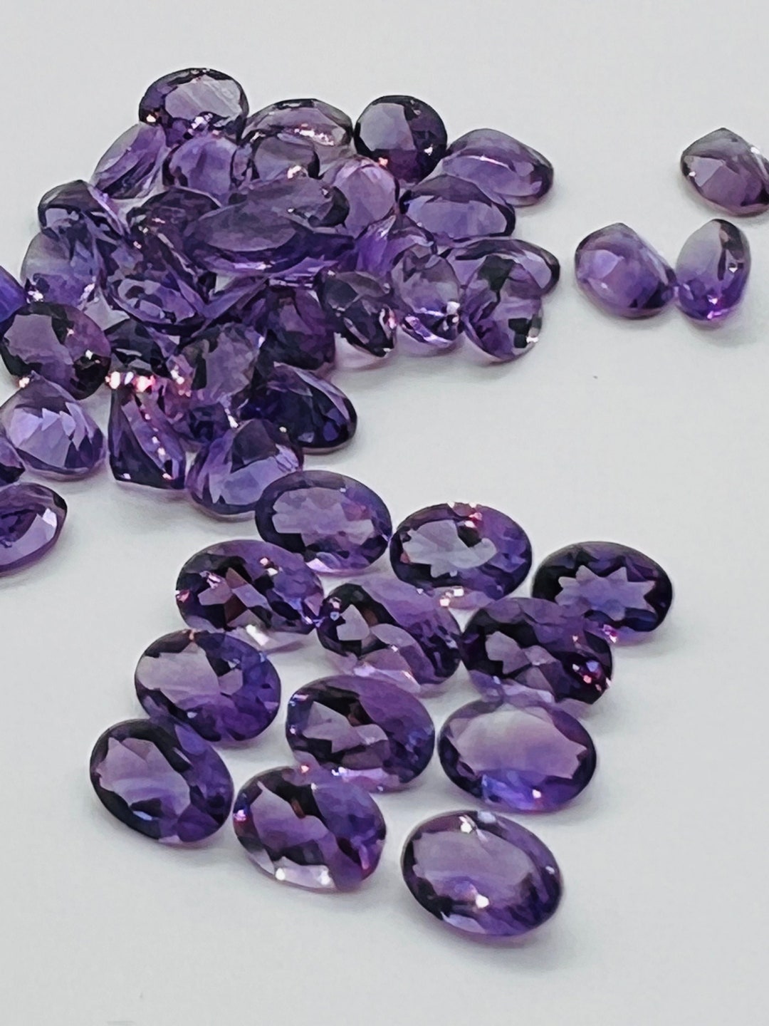 Amethyst 5X7MM Oval Cut Stone Pack of 4 Pc - Natural Amethyst Loose ...
