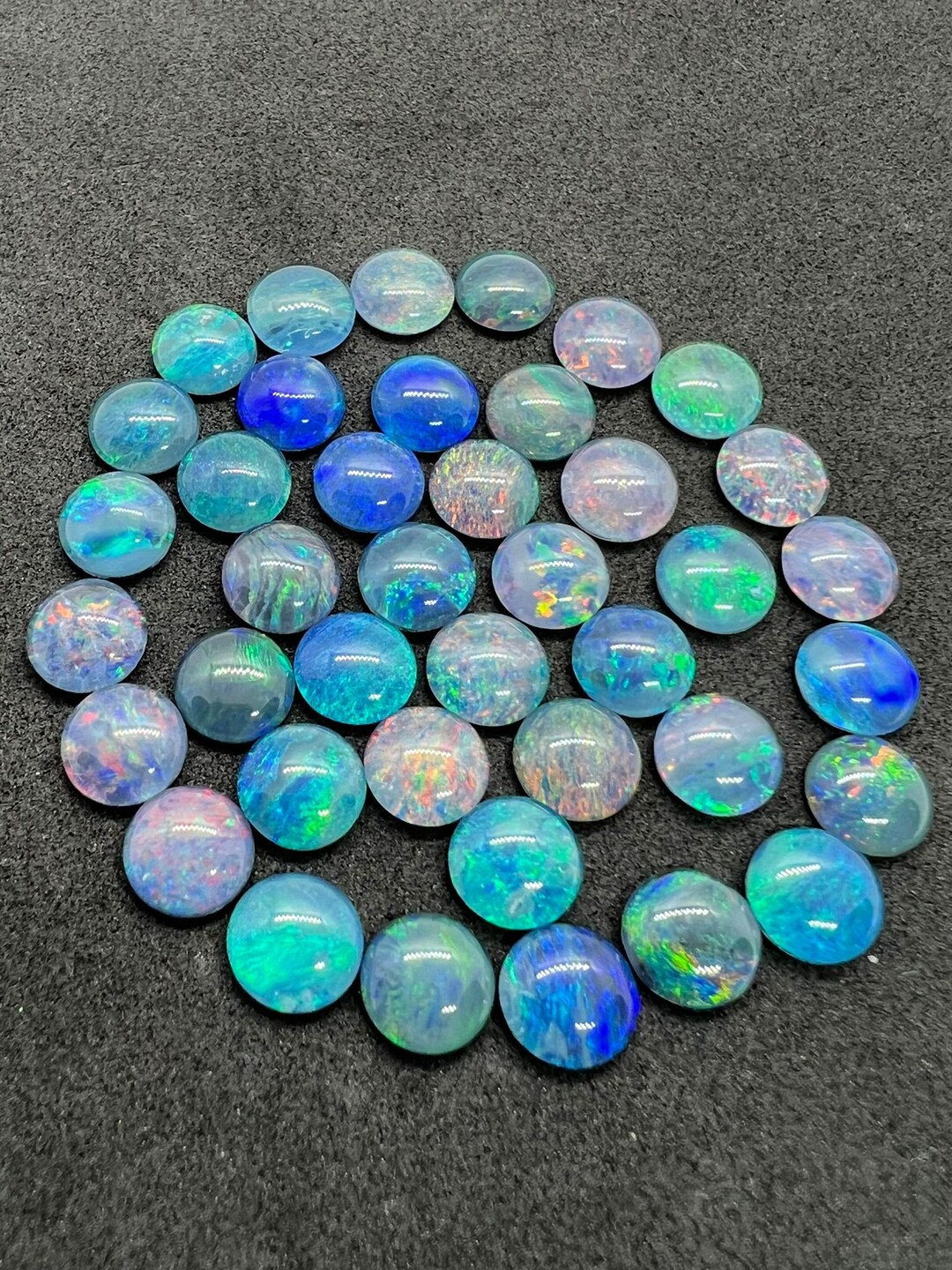 Australian Opal 8 Mm Cabs, Pack of 2 Pieces -AAA Quality, Opal Triplet ...