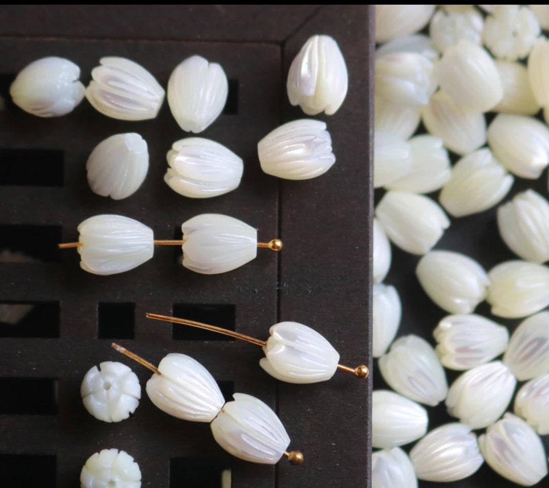 Mother of Pearl Jasmine Flower Loose Bud, Shape • 8x10mm Size • AAA ...