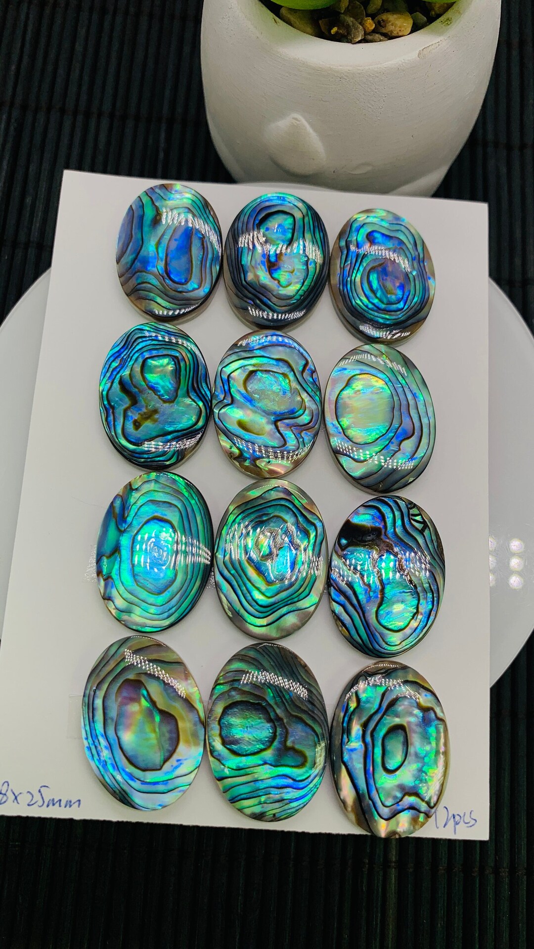 Abalone Shell Oval Cabs- 18x25 Mm Size- Pack of 1 Pc- AAAA Quality ...