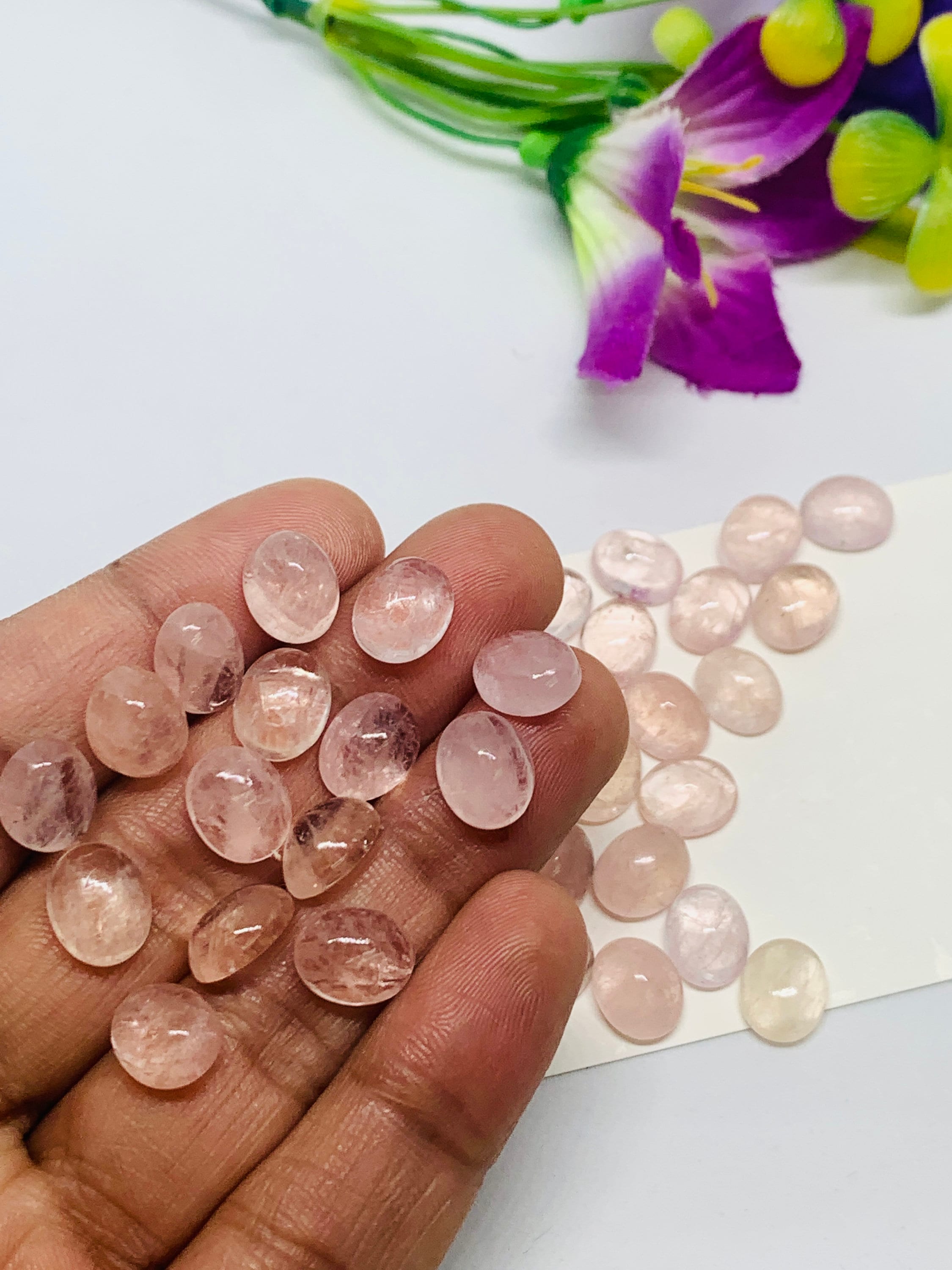 Morganite Oval Cabochon 10x12 Mm Size Pack of 2 Pcs AAA - Etsy