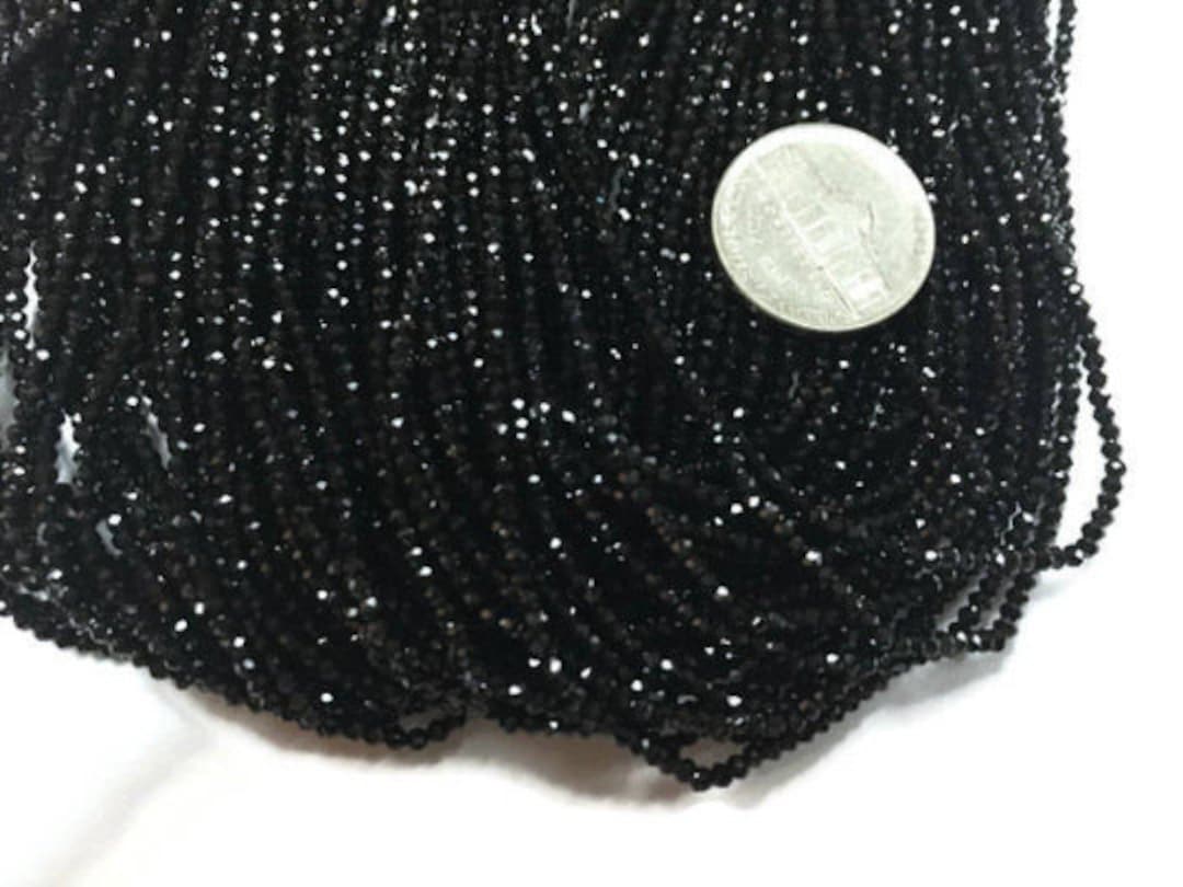 2.5MM Spinel (10 Strands Pack ) Black Spinel Micro Cut Stone Measures ...