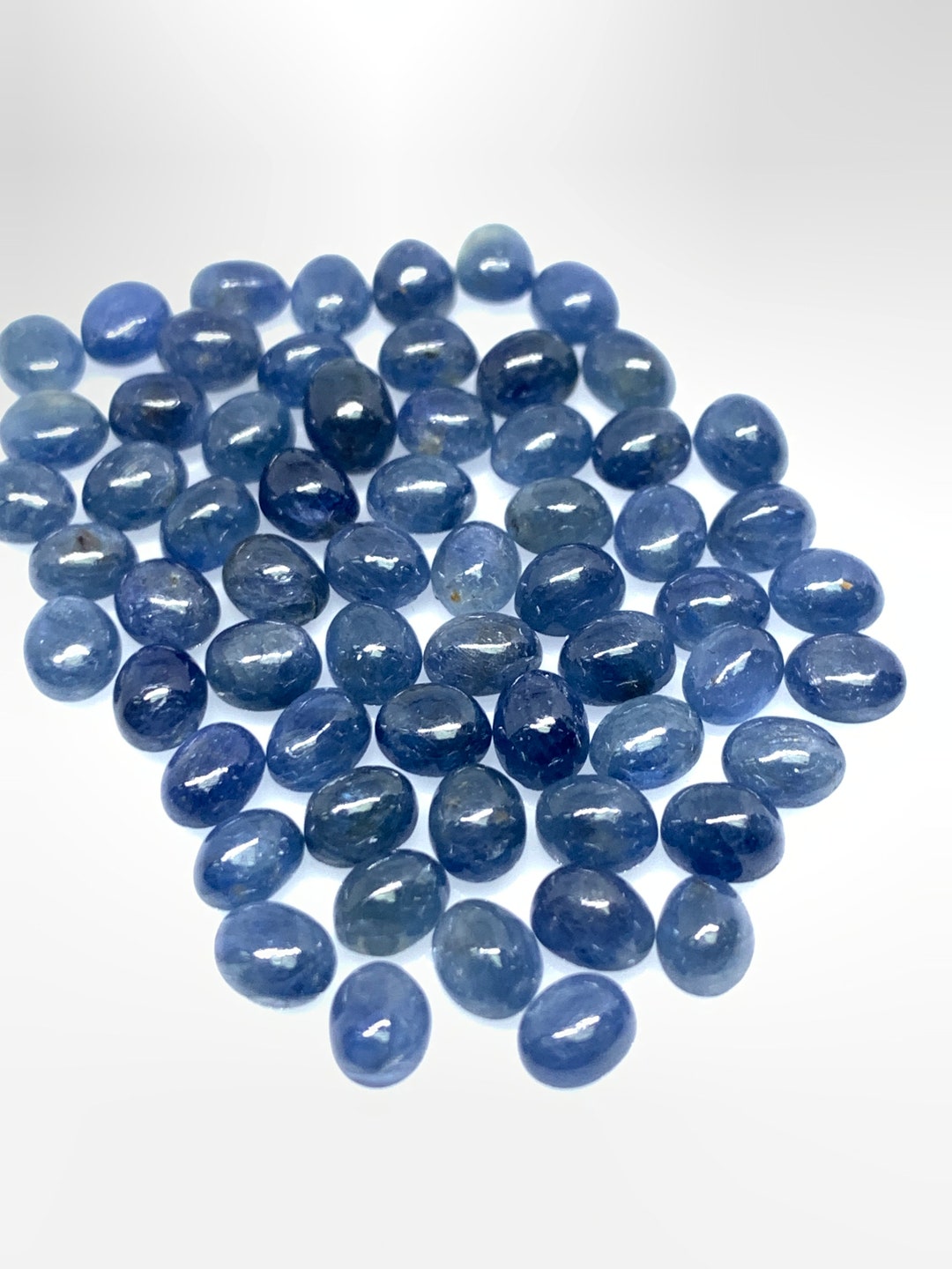 Blue Sapphire Cabochon 4x5 Mm Size - Pack of 6 Pcs -AAA Quality ...