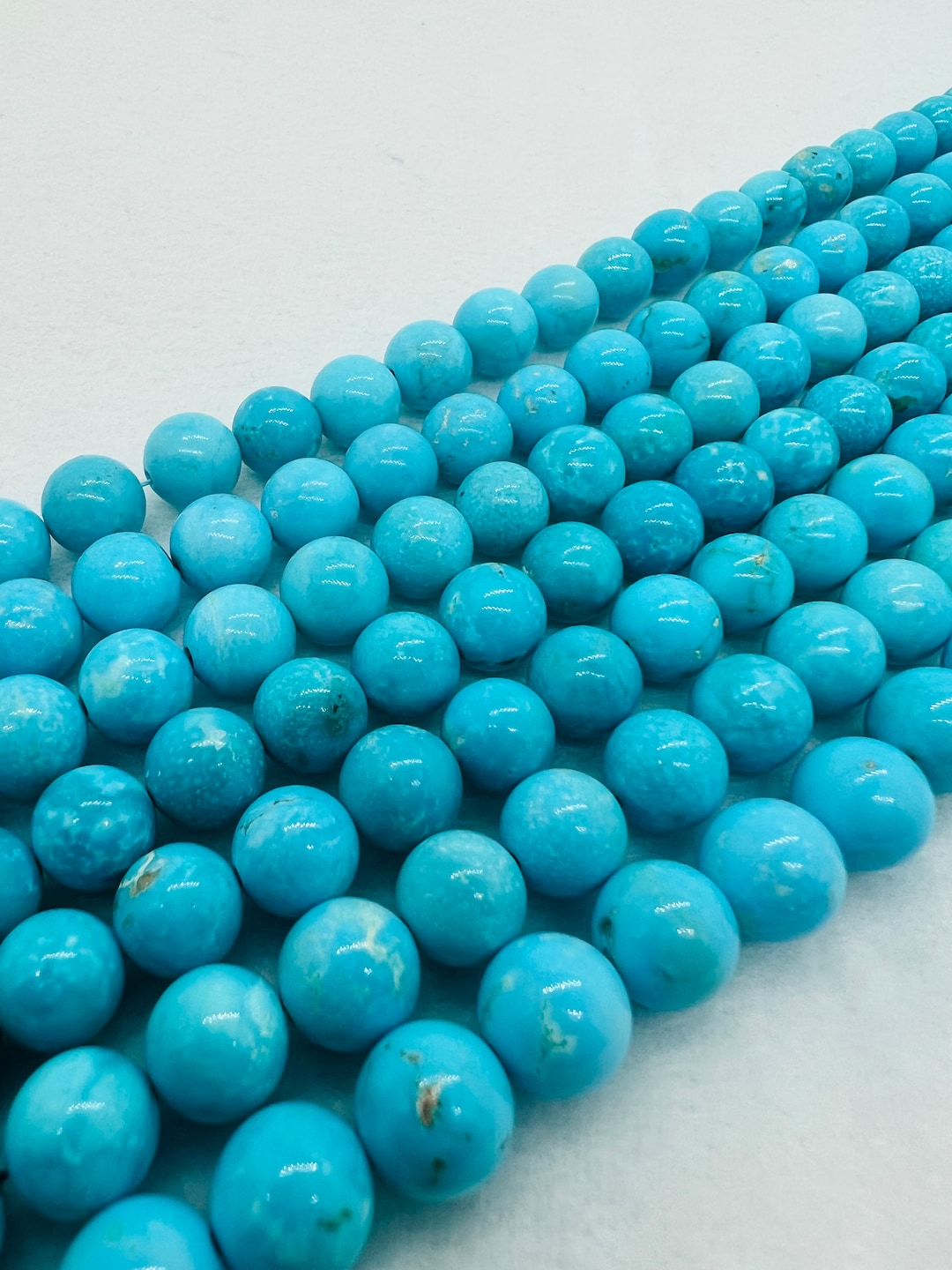 Turquoise Round 10mm Size -100 % Natural Turquoise - Length 20 Cm ...