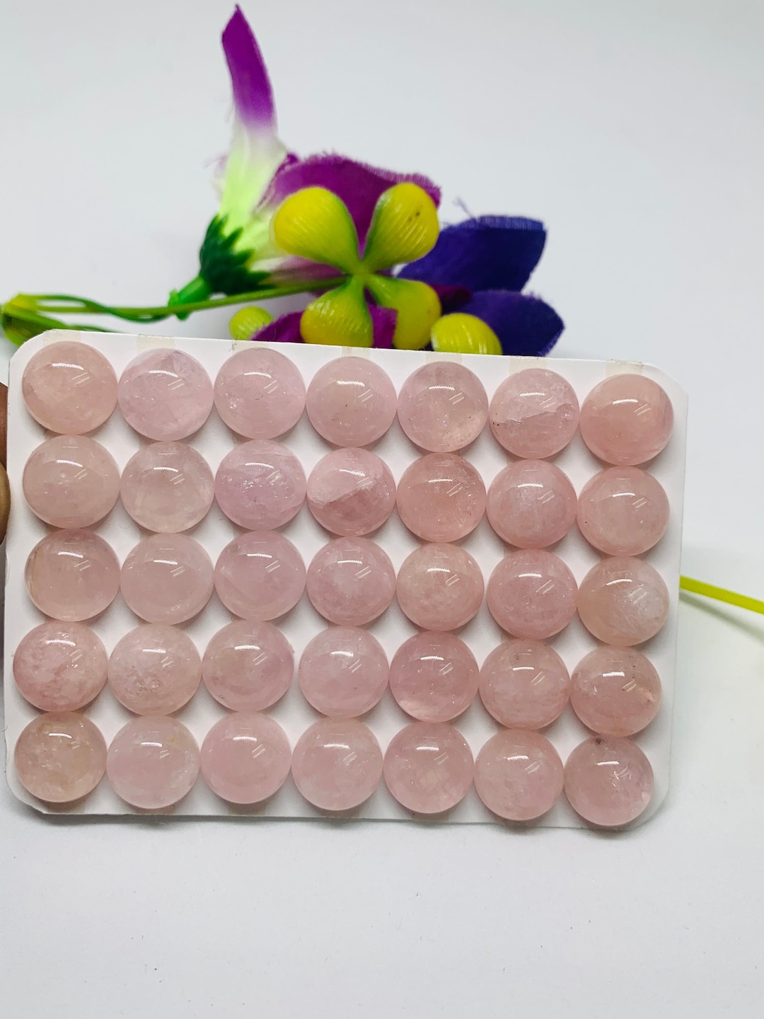 Morganite Round Cabochon • 9 Mm Size • Pack of 2 Pcs • AAA Quality ...