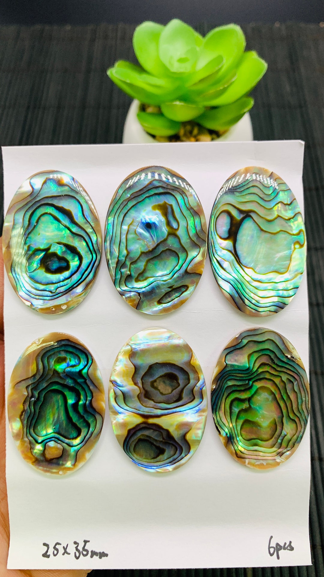 Abalone Shell Oval Cabs- 25x35 Mm Size- Pack of 1 Pc - AAAA Quality ...