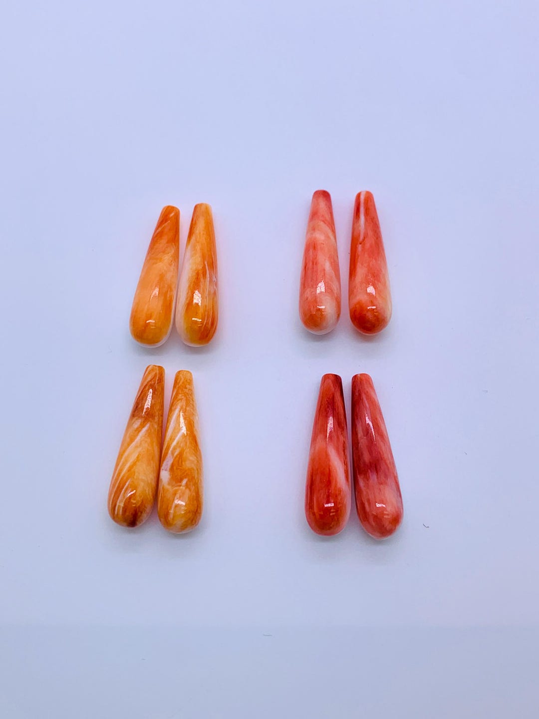 8x20 Mm Spiny Oyster Shell Tear Drop ( Straight Half Drill) • Pack of 1 ...