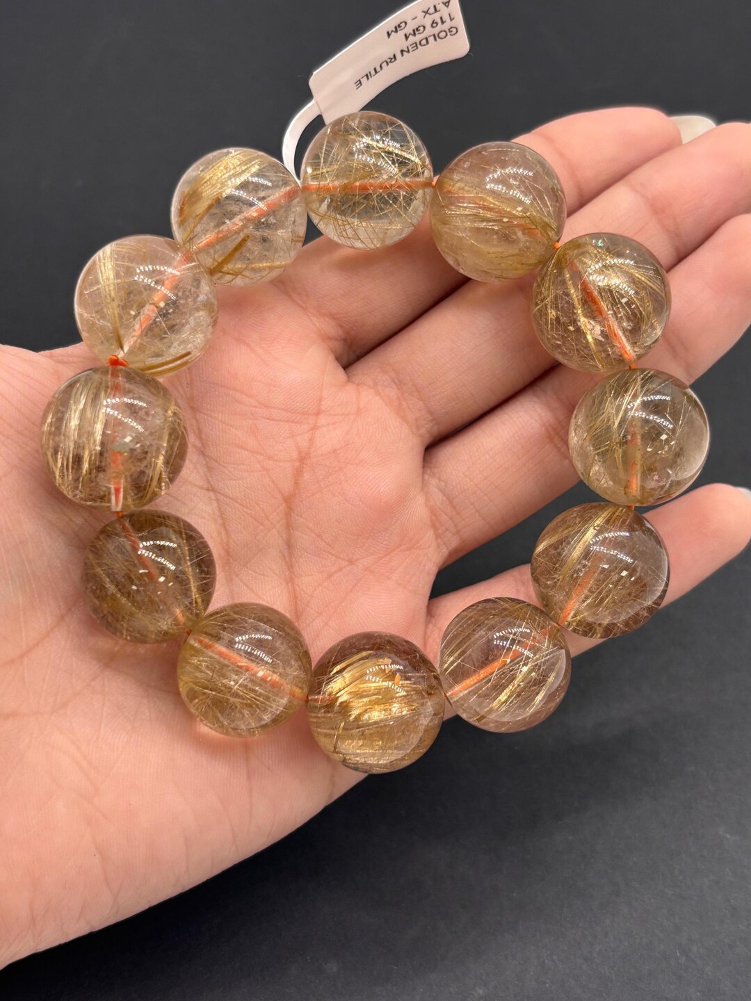 Golden Rutile Bracelet • 19 Mm Size • Code J3 • Weight 122 Gm - 4A ...
