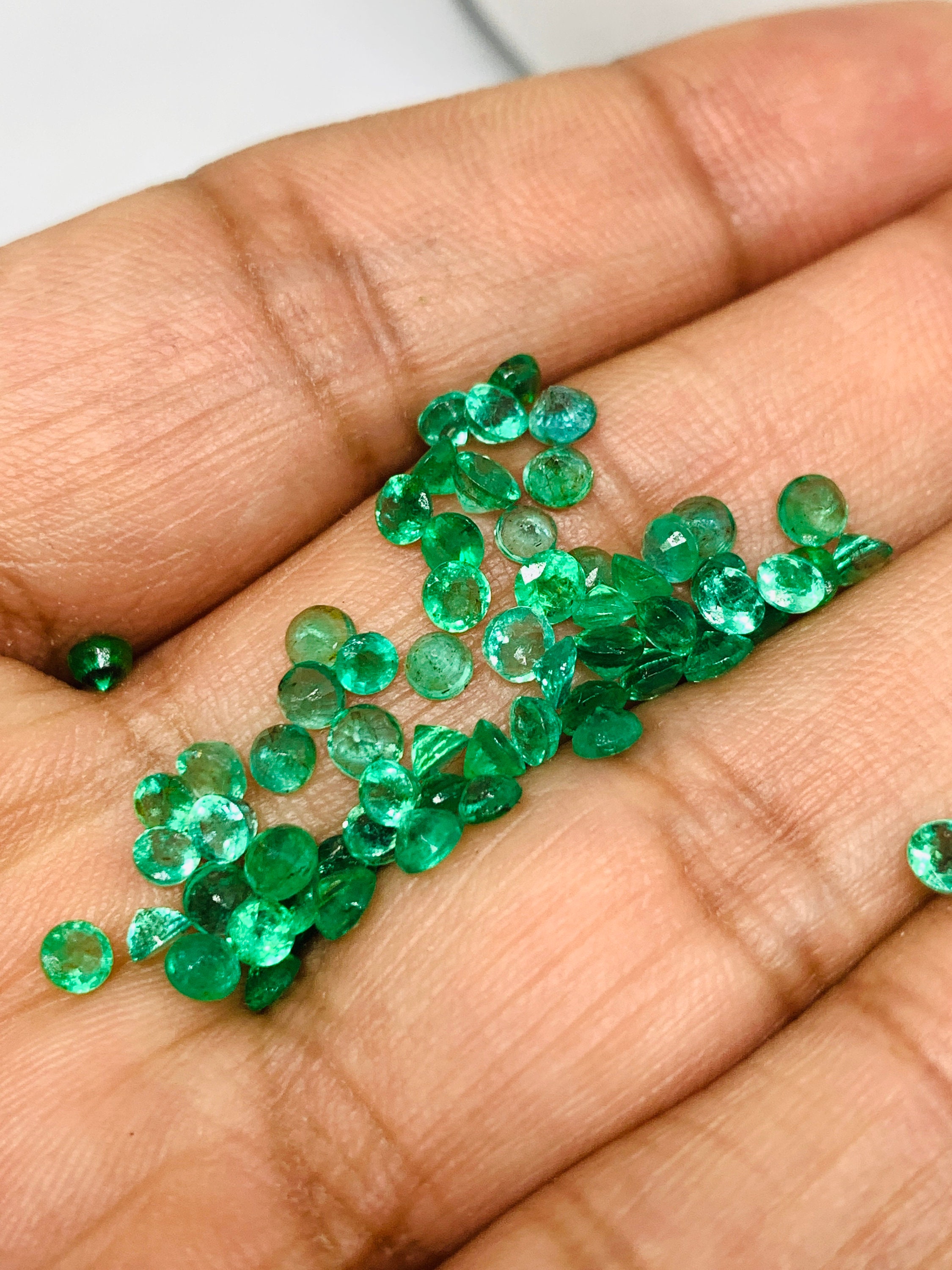 Emerald Round Faceted Cut 3 mm Size Pack of 4 Pcs Natural | Etsy