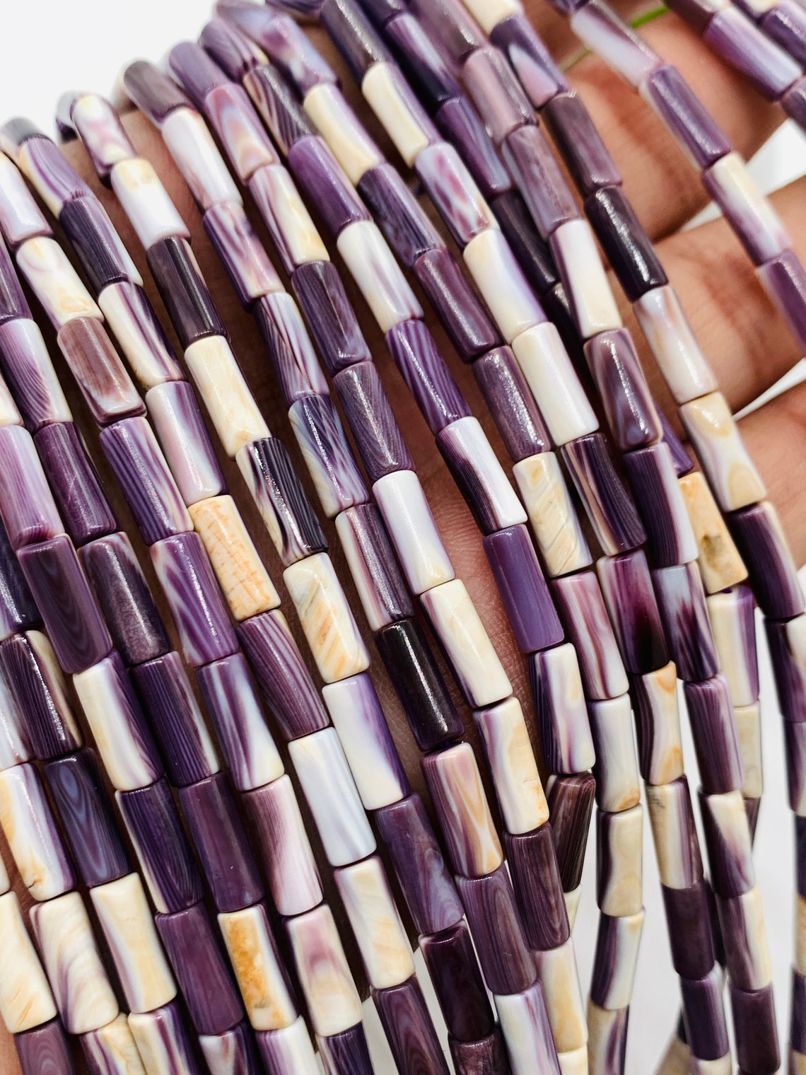 Wampum Quahog Shell Tube Beads 4x8 Mm Size 40 Cm Length - Etsy