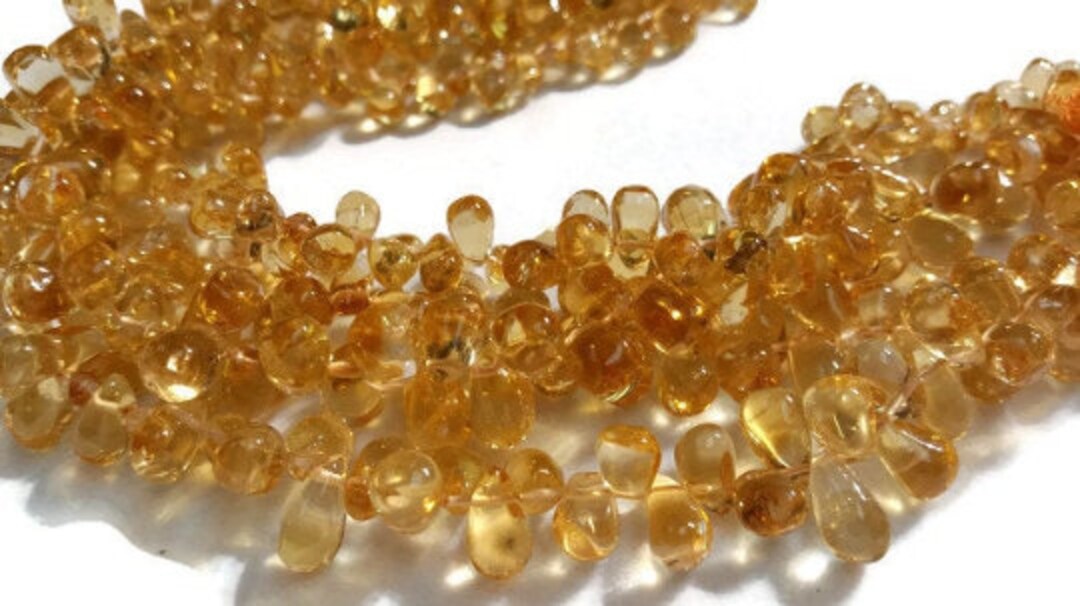 Citrine Smooth Drop Shape ,size 4X7 MM Good Color , Origin From Brazil ...