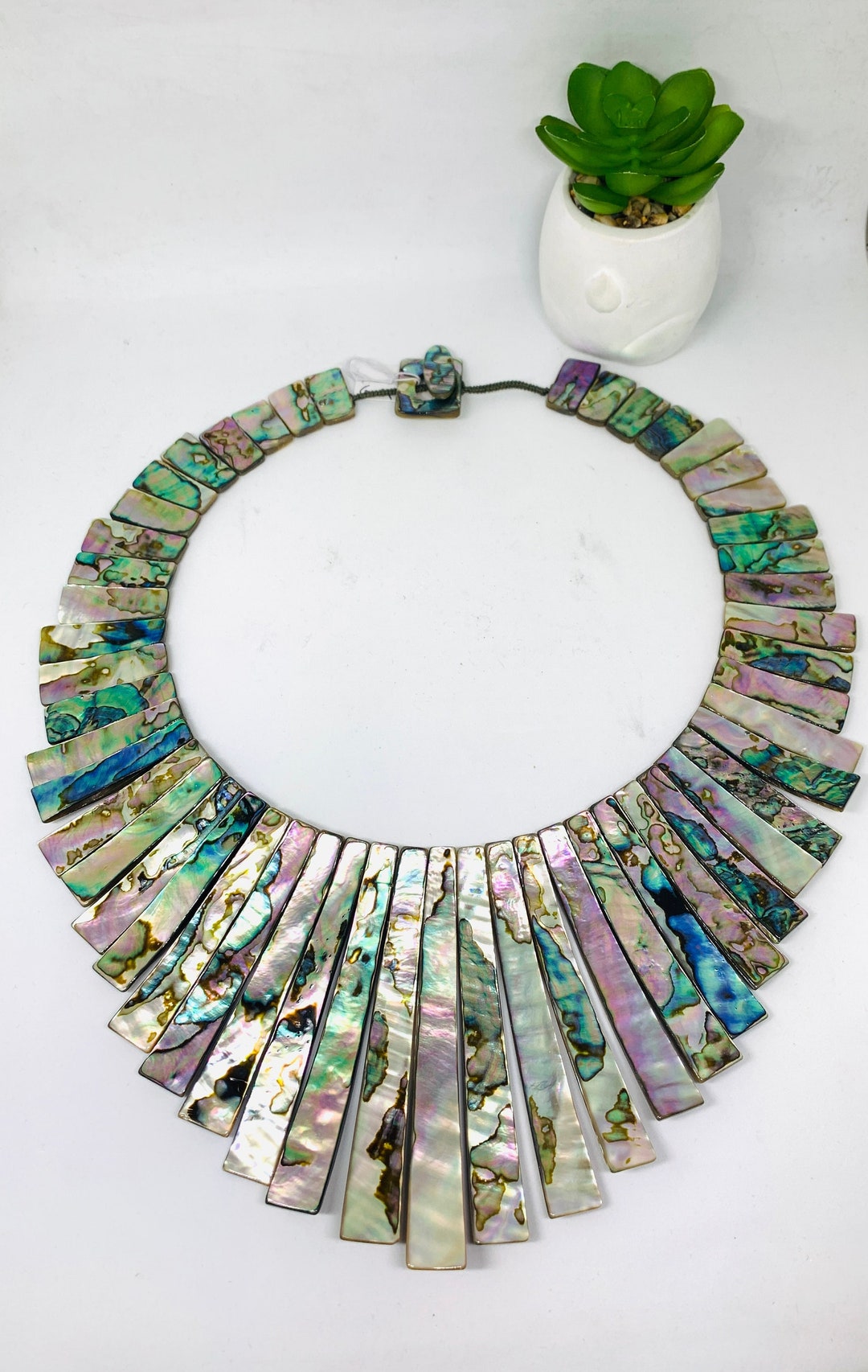 Abalone Shell Necklace - AAA Quality- Hand Braided Beads Pendant ...