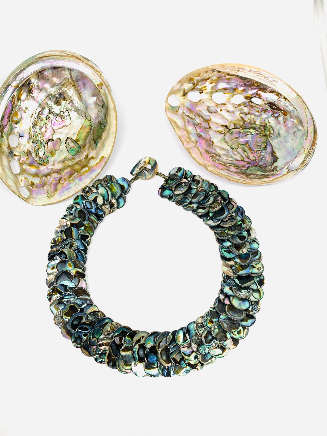 Abalone Shell Pearl Necklace - 15x15 Mm Size - Code #A4- AAA Quality ...