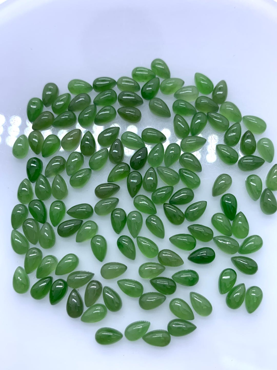 Jade Pear Cabs - 3x5 Mm Size - Pack of 8 Pcs - AAA Quality - Natural ...