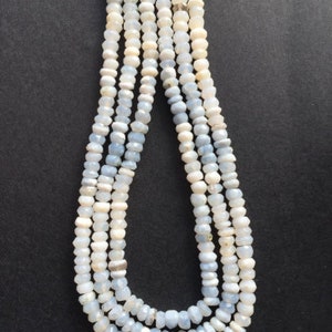 Peru Blue Opal Faceted Roundel, Fine Quality , 4-4.5mm Size- Length 14 ...