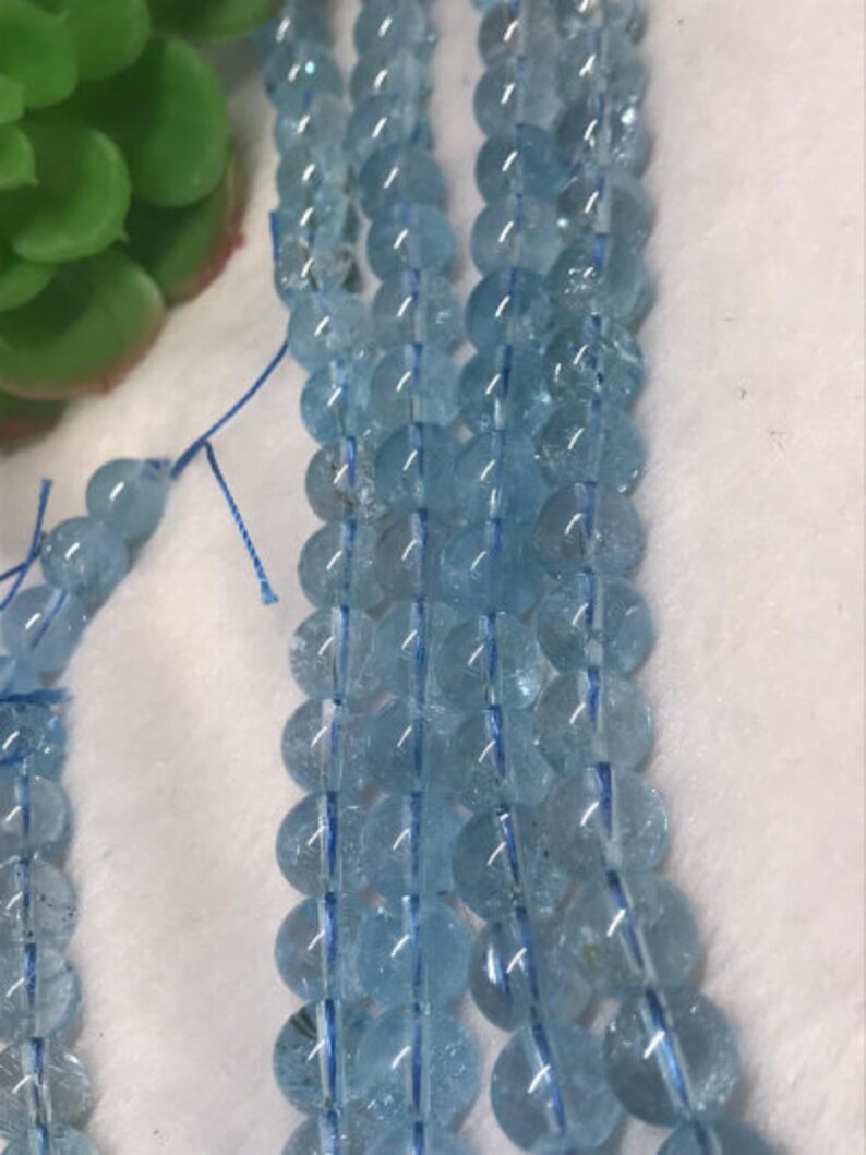 Blue Topaz 10M Round Beads Top Quality Length 40 cm 100% | Etsy