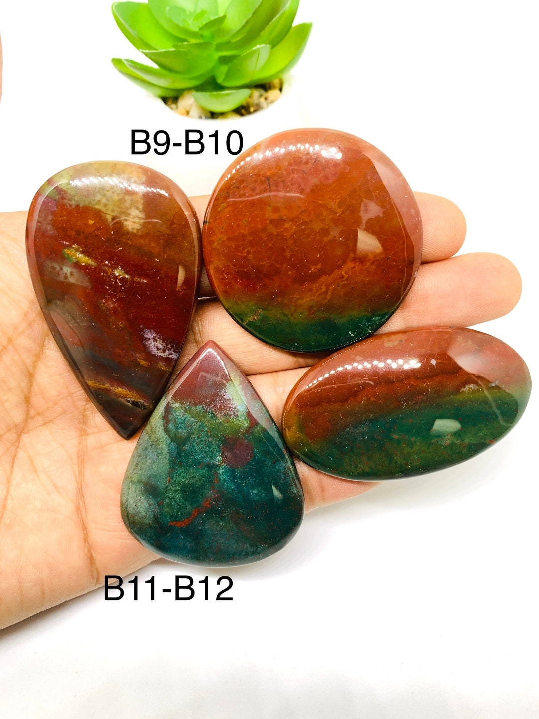 Bloodstone Cabochon • Code B9- B12 • Natural Bloodstone Cabs ...