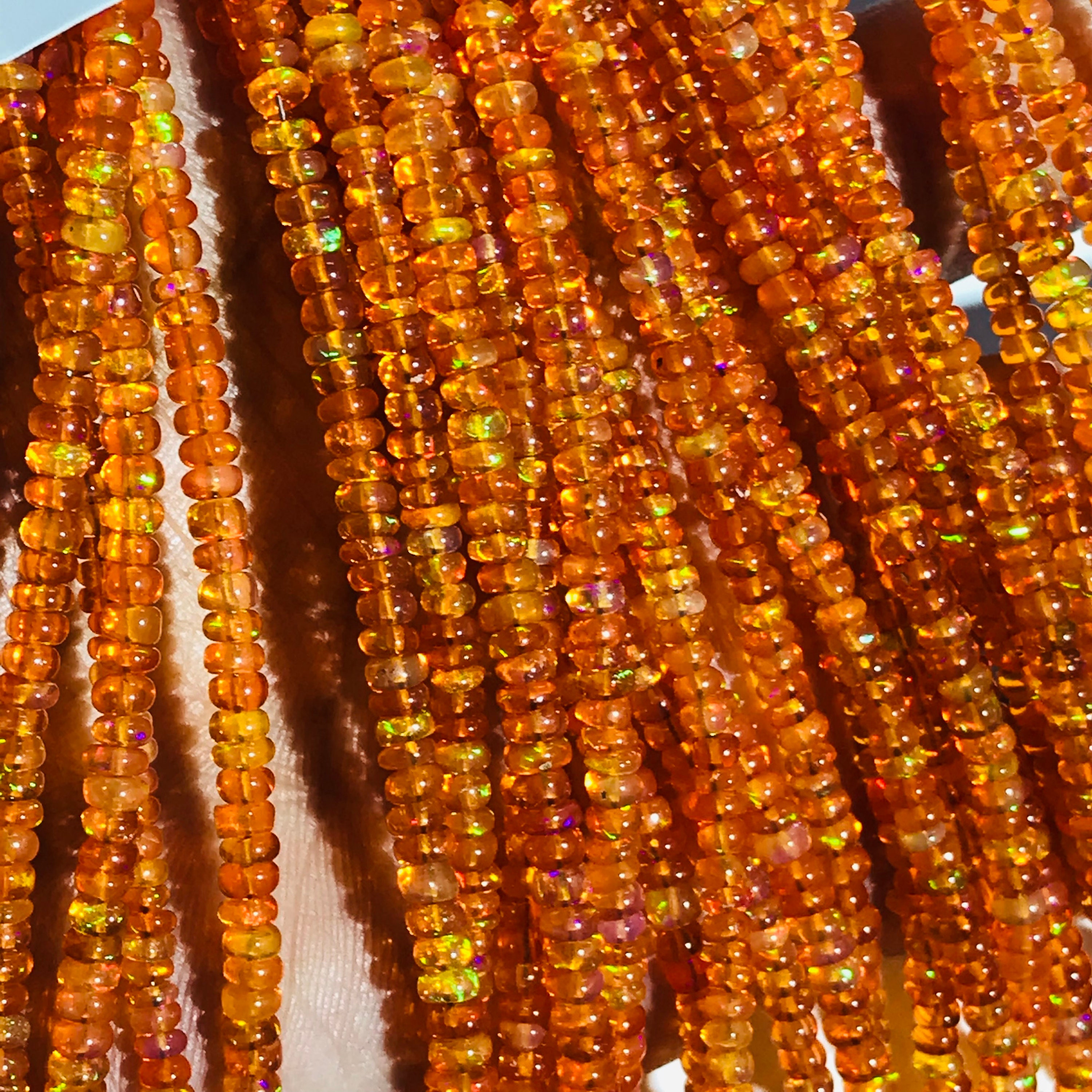 Ethiopian Opal Roundel Size 3MM Heated Opal Roundel Beads | Etsy