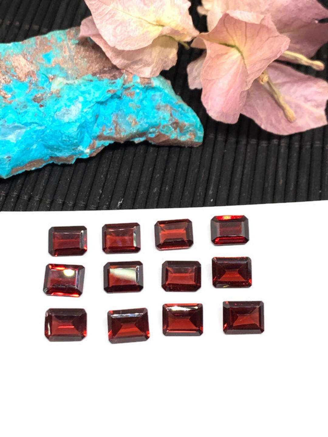 Garnet Octagon Faceted 7x9 Mm Size Cut Stone -code #G21- Natural Garnet ...