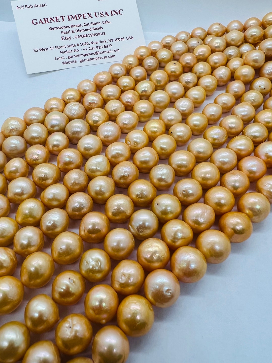 Golden Freshwater Pearl Round 10-13 Mm ,cultured Freshwater Pearl ...