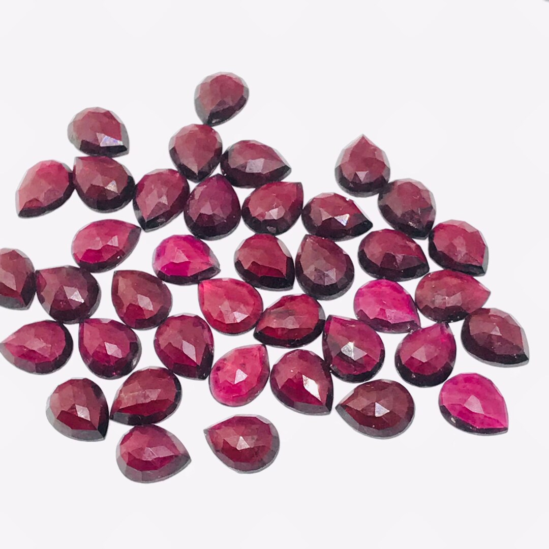 Garnet Rose Cut 9X7 Mm Size - Pack of 6 Pcs Garnet Faceted - AAA ...