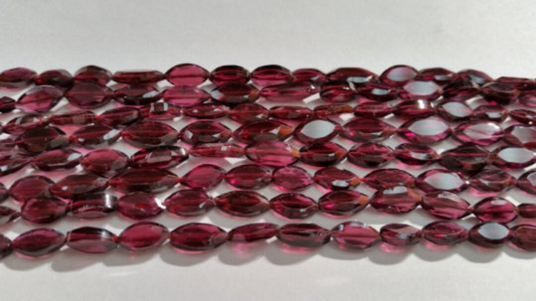 Garnet Faceted Markis 5x9mm , Length of Strand 15" Natural Indian ...