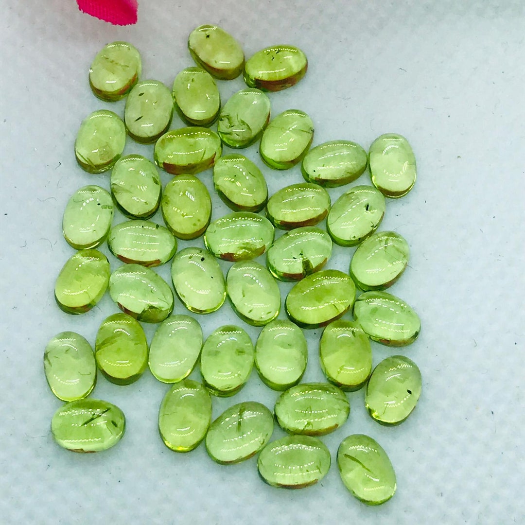 5X7MM Peridot Oval Cabochons, Good Quality , Pack of 5 Pcs. - Etsy